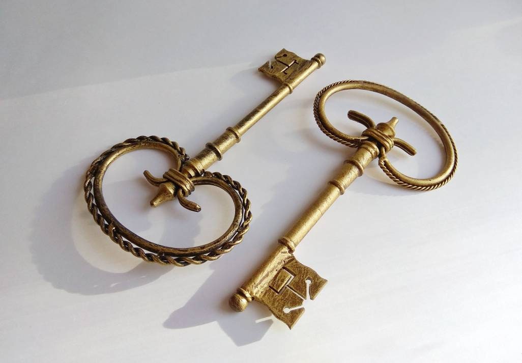 Large Skeleton Vintage Iron Shod Key, Old Gothic Key, Victorian Style ...