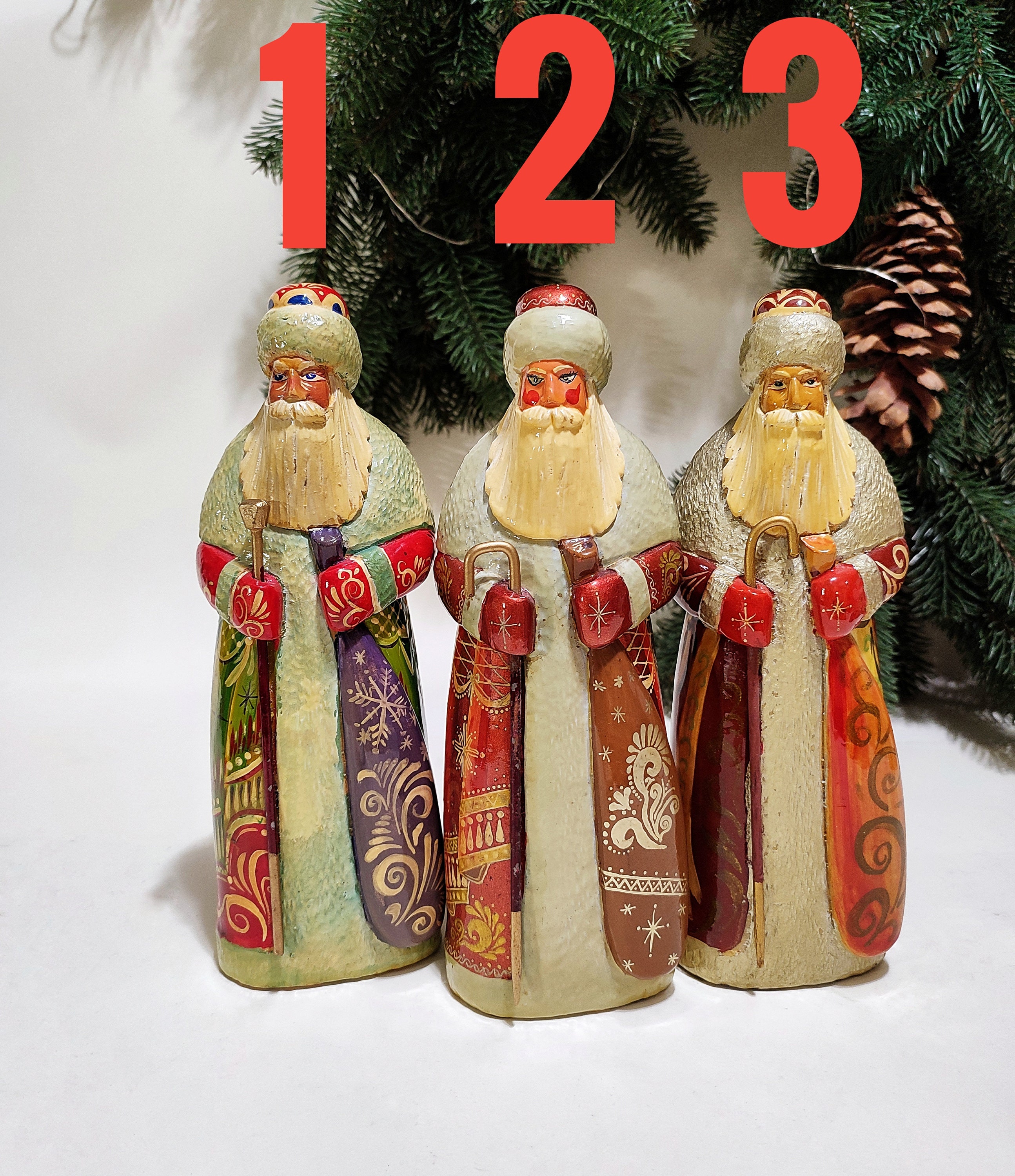 Vintage Hand Painted Russian Santa Claus, Russian Ded Moroz ...