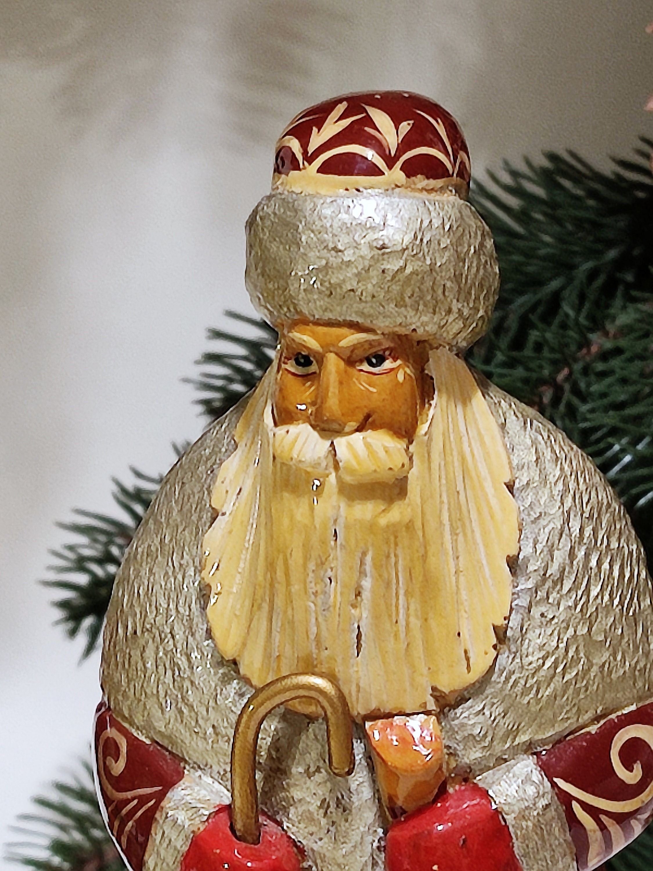 Vintage Hand Painted Russian Santa Claus, Russian Ded Moroz ...
