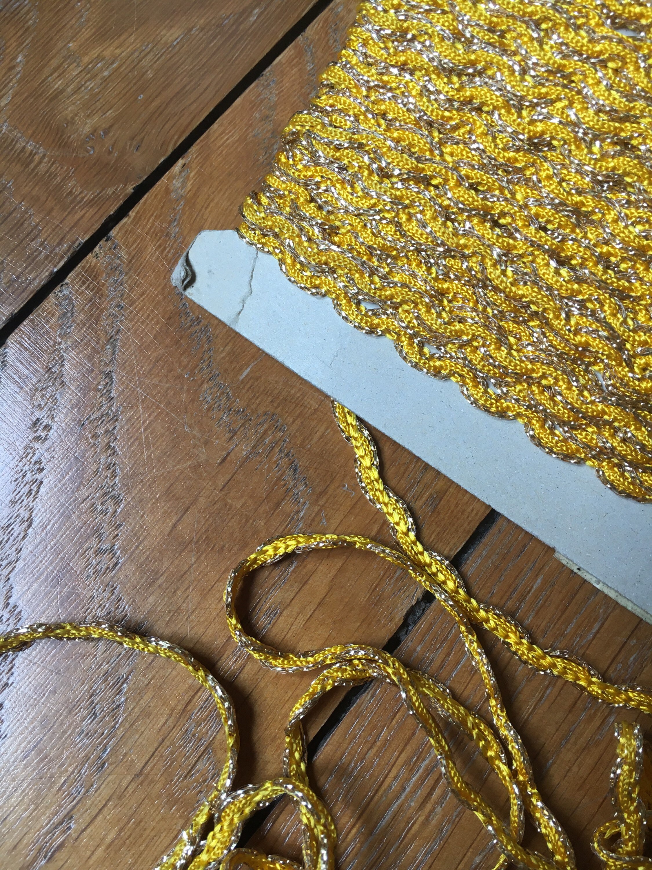 Buy French Vintage Metallic Gold and Bright Yellow Braid Trim 5 Meters ...