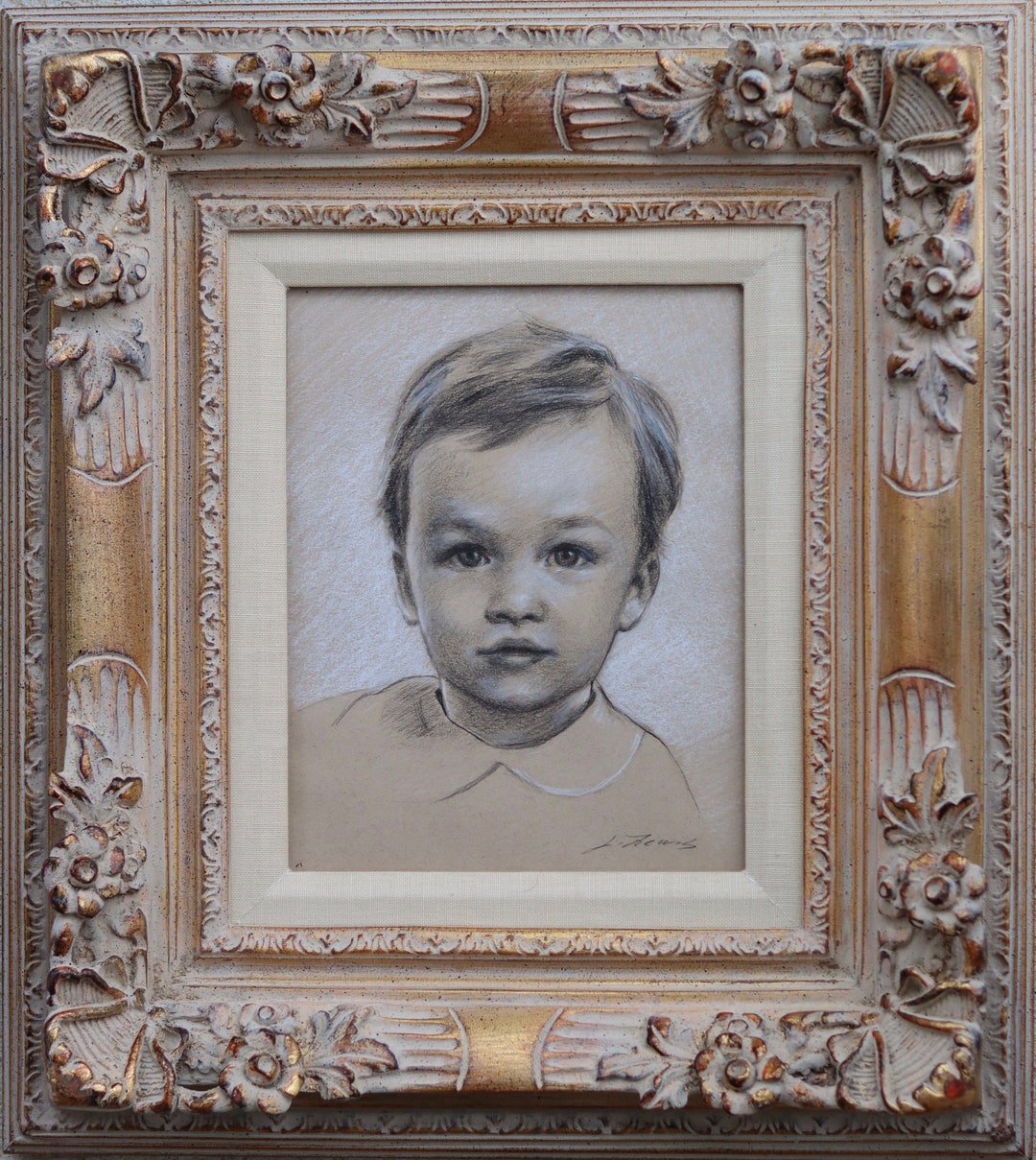 Framed Custom Charcoal Drawing on Toned Paper - Etsy