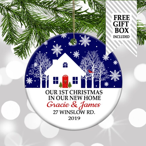 Custom House Ornament Our First Christmas at Our New Home | Etsy