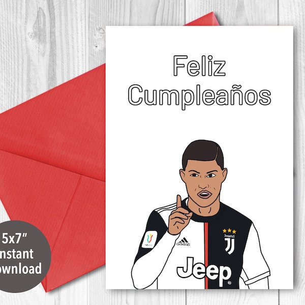 Cristiano Ronaldo Birthday Card - Etsy