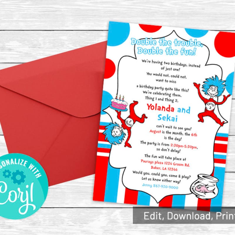 Thing 1 Thing 2 Baby Shower - Etsy