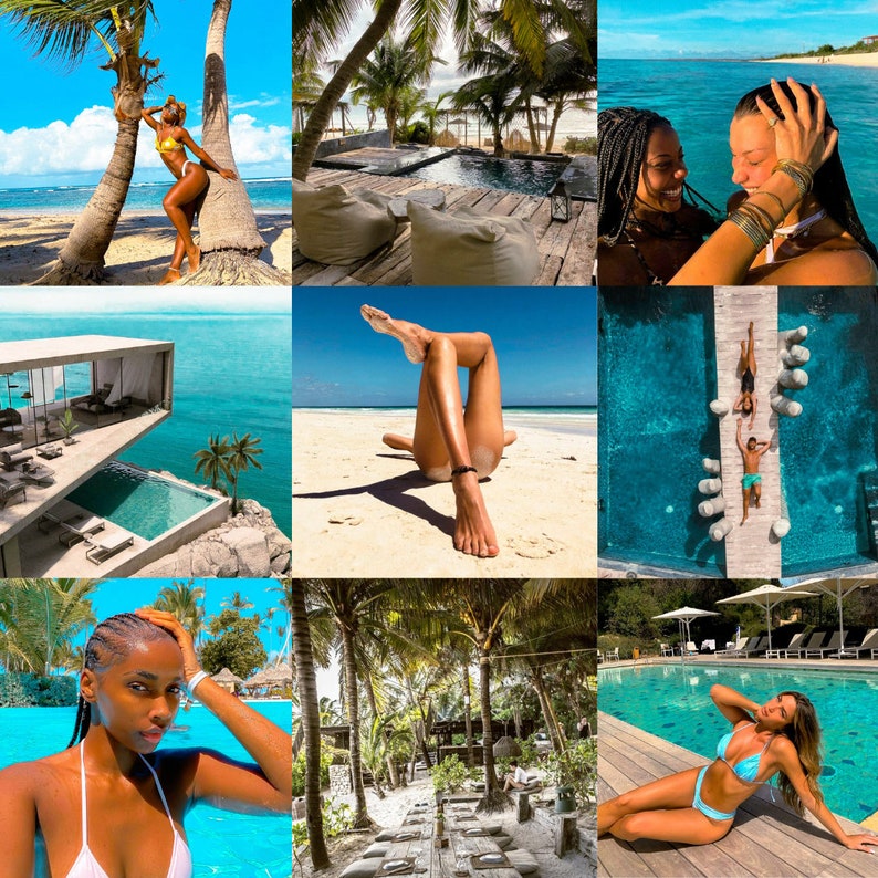 Island Child LIGHTROOM Mobile Desktop Preset Tropical Tulum Caribbean Sunkissed Bahamas Ocean ...