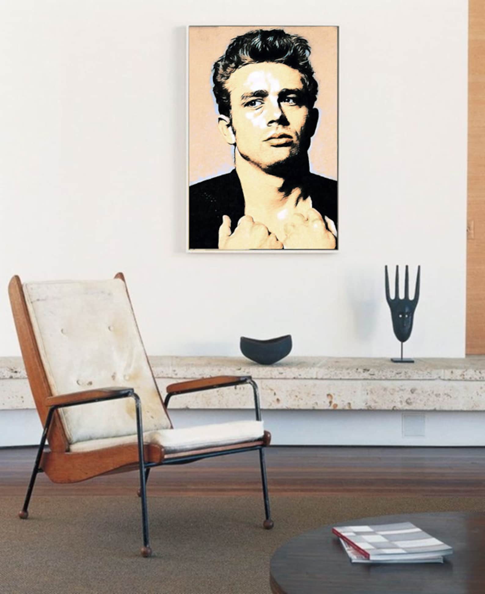 James Dean Portrait, Movie Wall Decor, James Dean Canvas Art, James ...