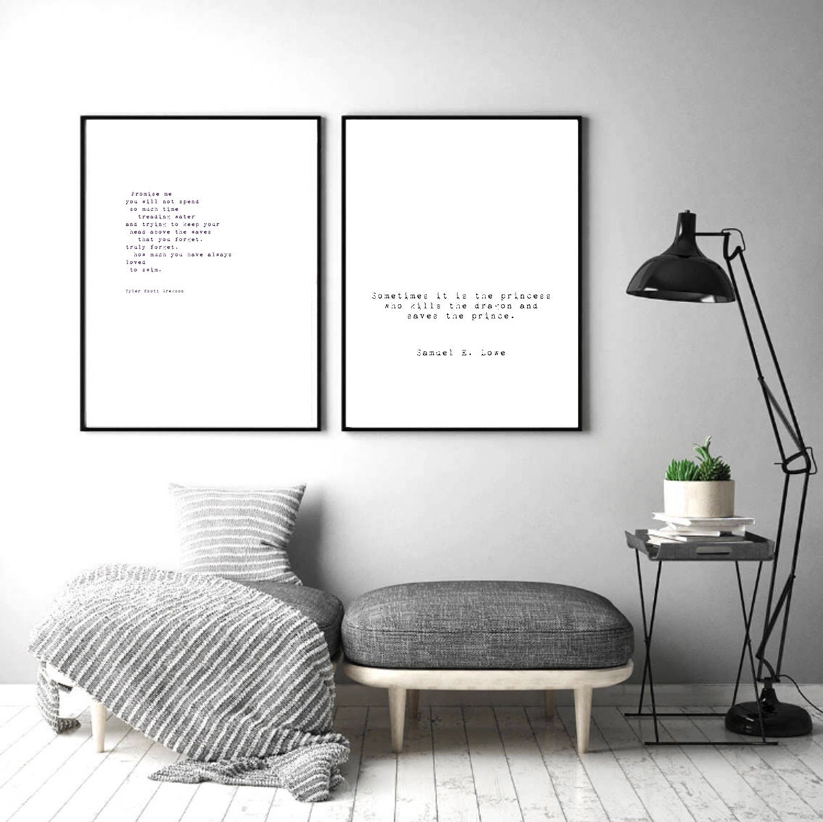 Set of 2 Quote Art Prints, Inspirational Quotes, Gallery Wall, Bundle ...