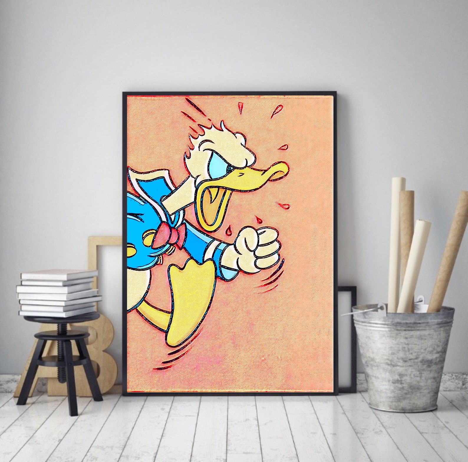 Cartoon Art, Donald Duck Poster, Cartoon Art Print, Donald Duck Canvas ...