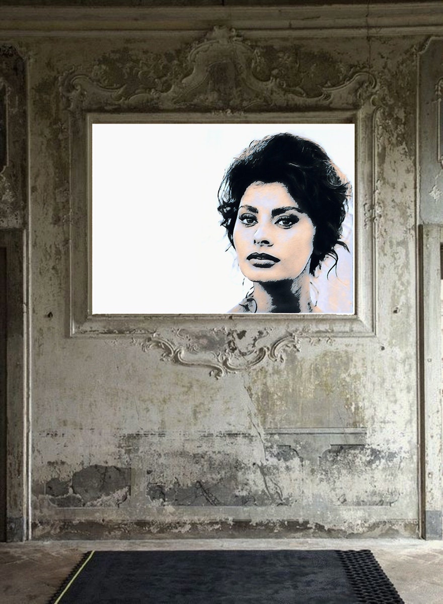 Sophia Loren Art Print, Movie Art Poster, Sophia Loren Poster, Modern ...
