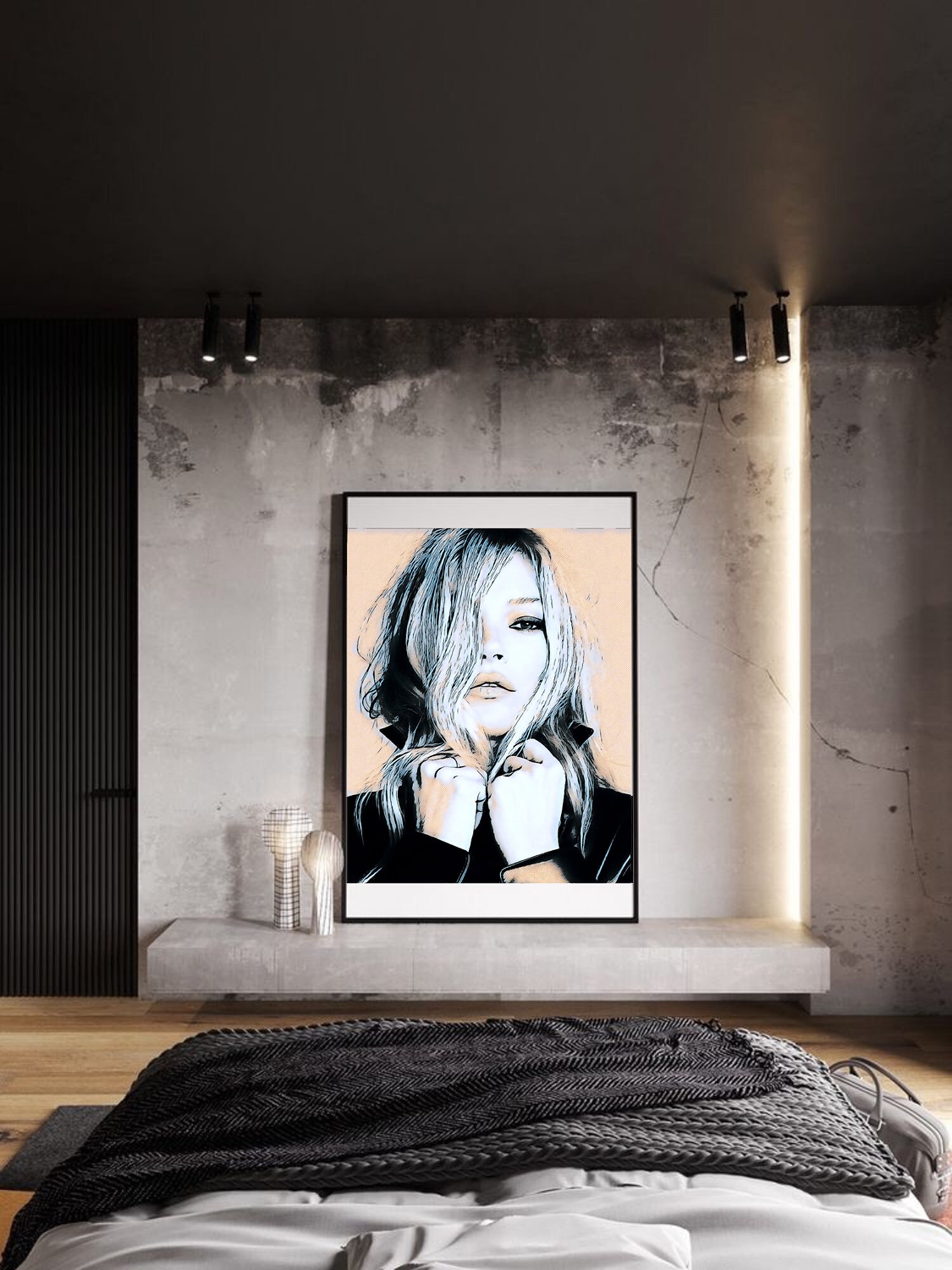 Kate Moss Poster, Top Models Wall Art, Kate Moss Canvas Art, Fashion ...