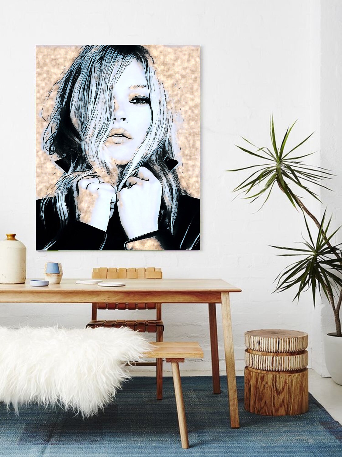 Kate Moss Poster, Top Models Wall Art, Kate Moss Canvas Art, Fashion ...