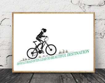 Bicycle Art Print Quotes Bike Art Print from the Original