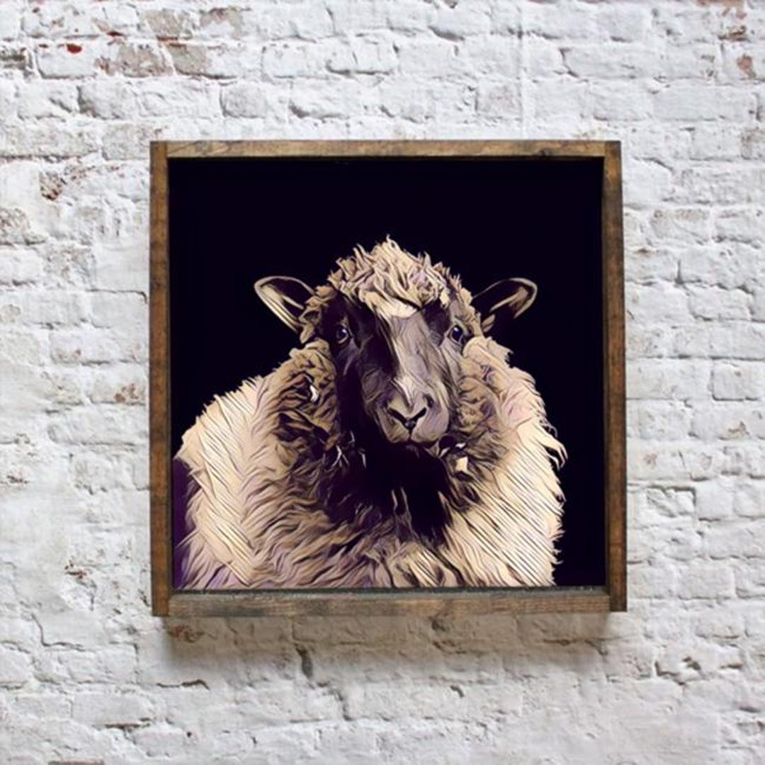Animal Wall Art, Sheep Art, Good Luck Gift, Animal Art, Nursery Art ...