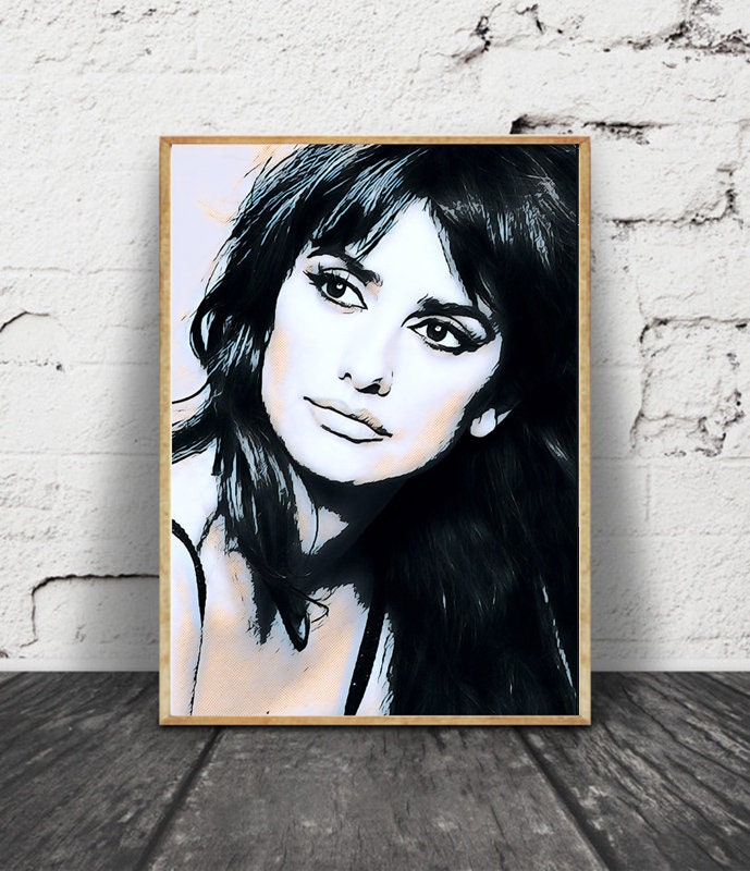 Penelope Cruz Art Print, Movie Star Art Poster, Penelope Cruz Poster ...