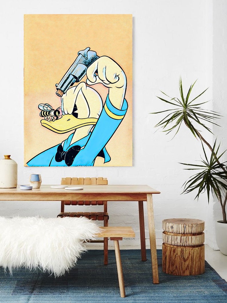 Cartoon Art Print, Donald Duck Poster, Cartoon Canvas Art, Donald Duck ...