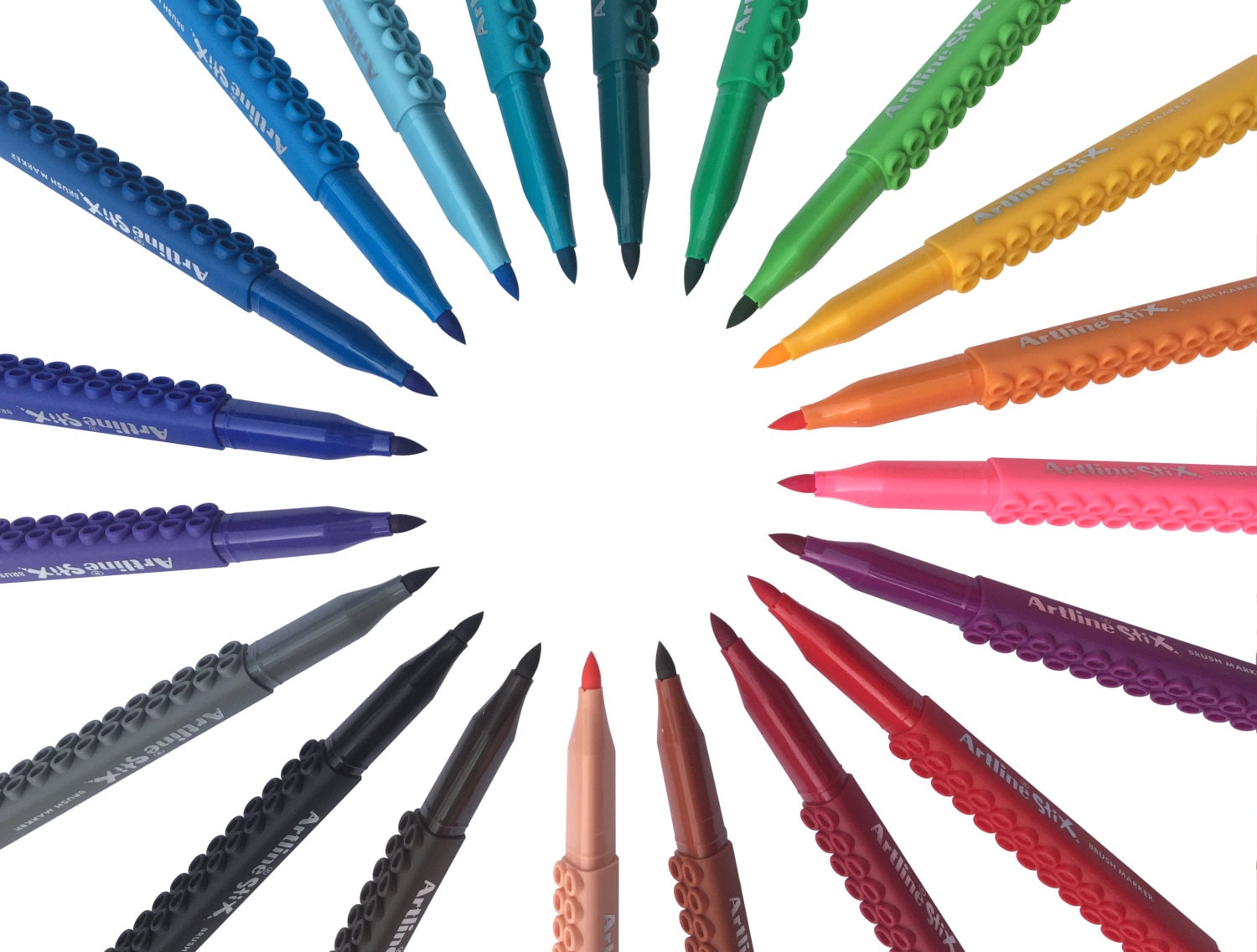 Artline Stix Brush Marker Pen Build & Draw Non Toxic Hand - Etsy