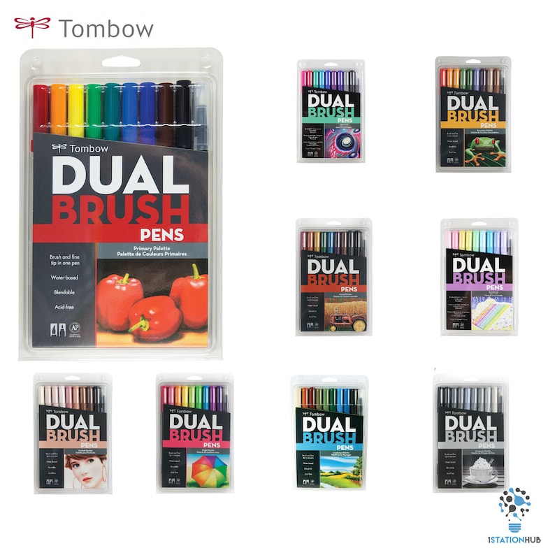Brand New Tombow Dual Brush Pens Arts Craft Pack of 10 - Etsy