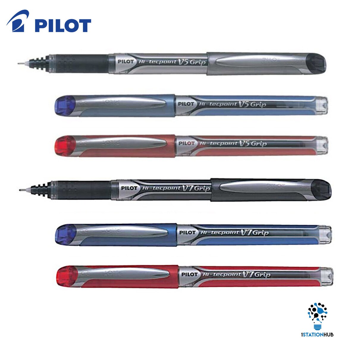 12pcs Pilot Hi-techpoint V5 V7 Grip Pen Black Blue Red - Etsy