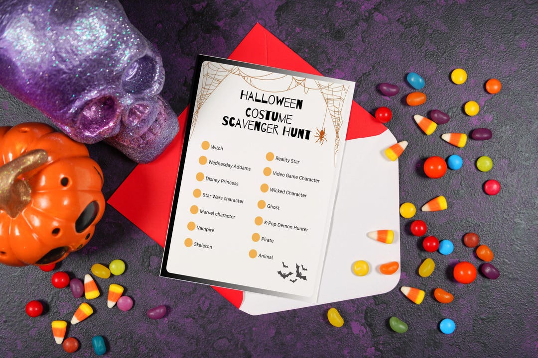 Halloween Costume Scavenger Hunt Game: Kids Party Activity (instant ...
