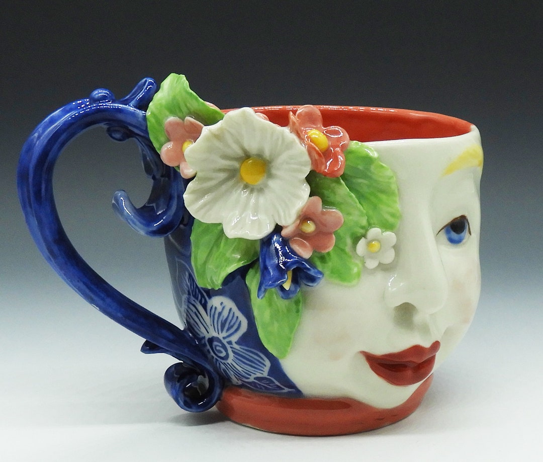 Anthropomorphic Porcelain Face Mug - Etsy