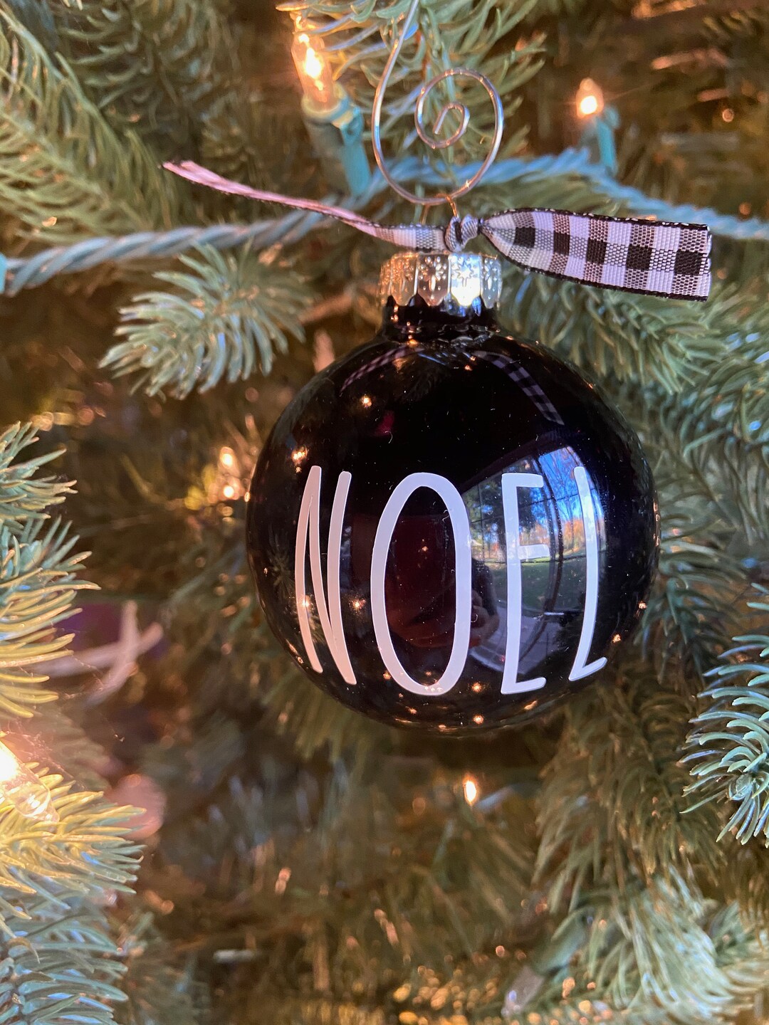 CHRISTMAS / Tree Ornaments / Set of 6 / Rae Dunn Inspired / Glass ...