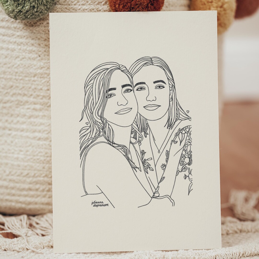Custom 2-person/couple Portrait Drawing - Etsy