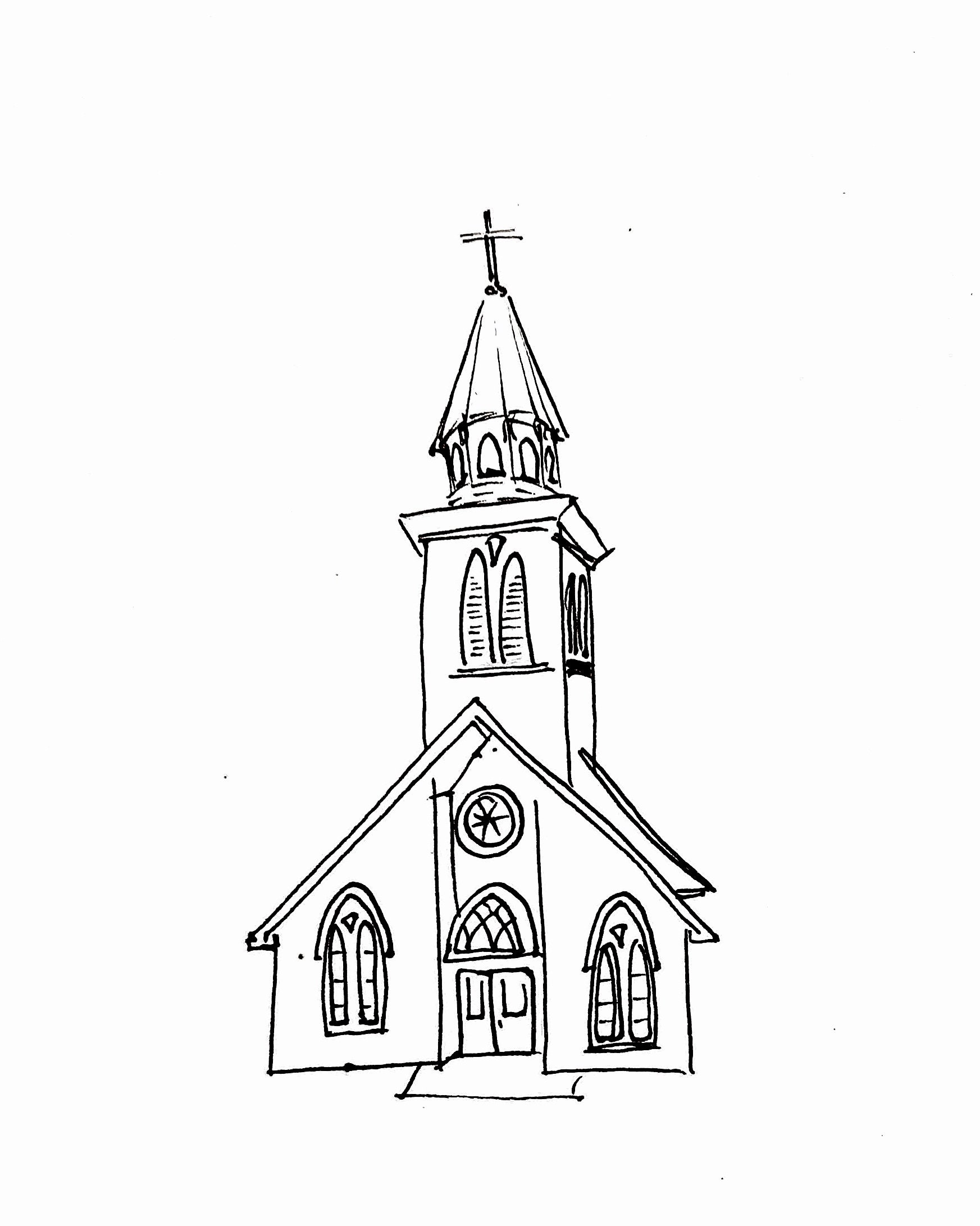 Church Line Drawing