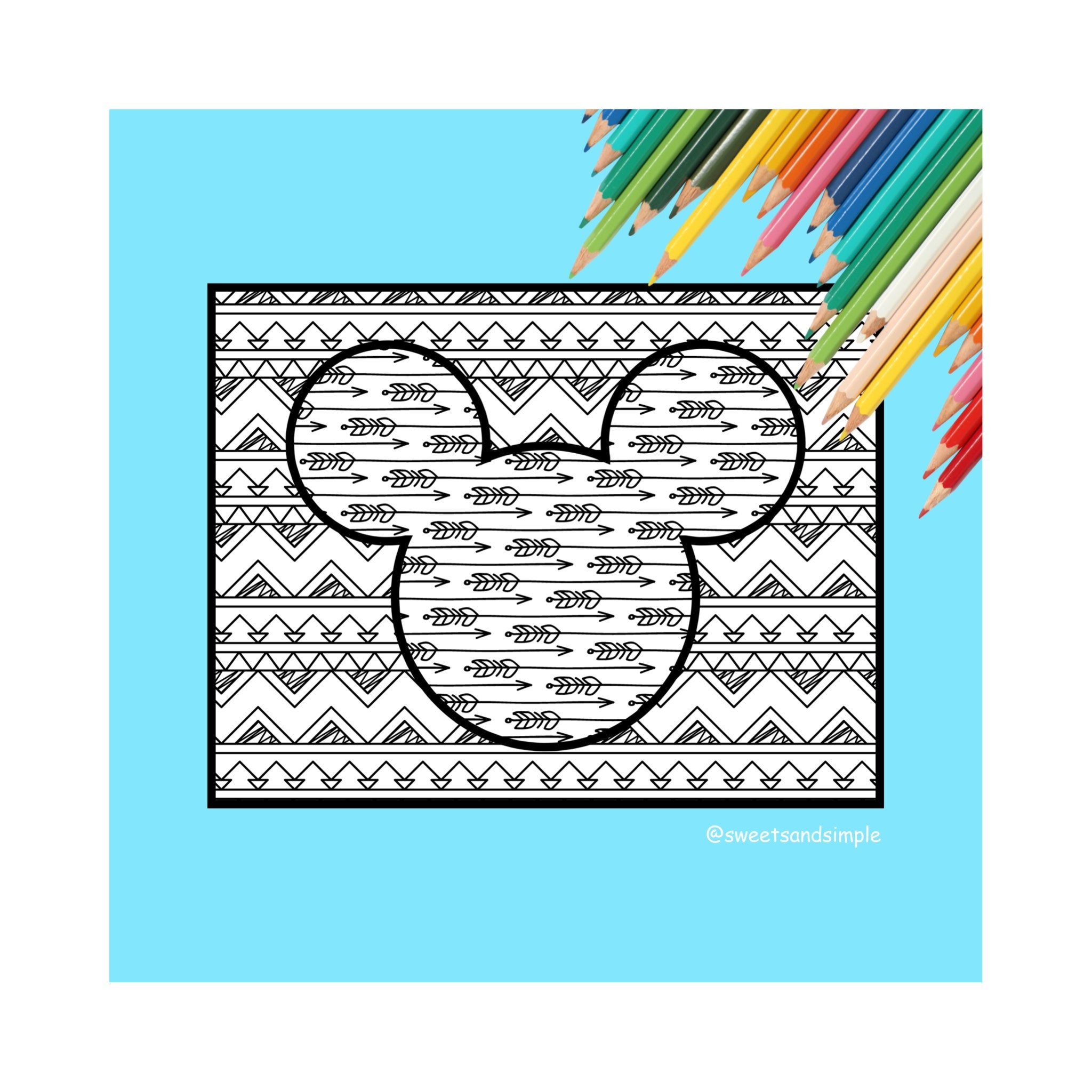 Mickey Mouse Head Coloring Pages