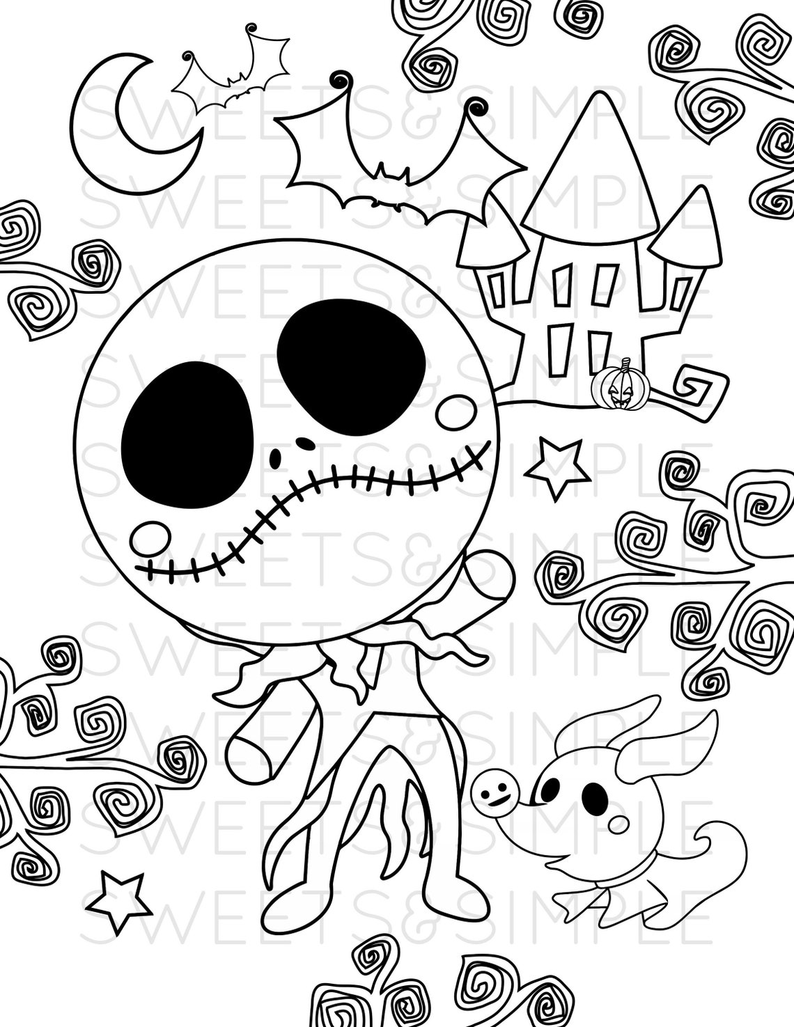 Pumpkin King and Rag Doll Coloring Page Bundle, Halloween Coloring ...