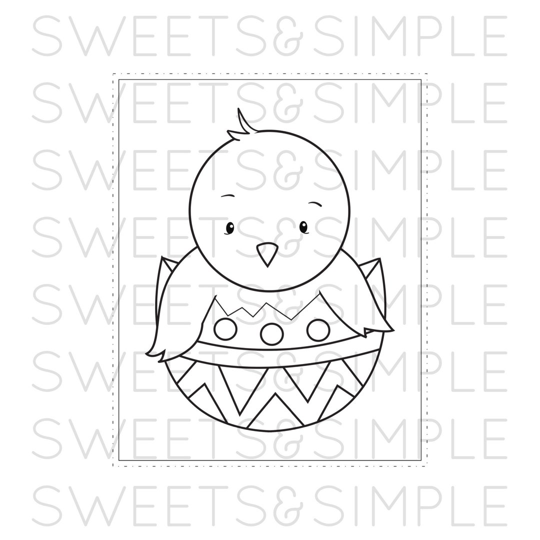 Easter Coloring Page, Easter Coloring Sheet, Baby Chick, Easter Egg ...
