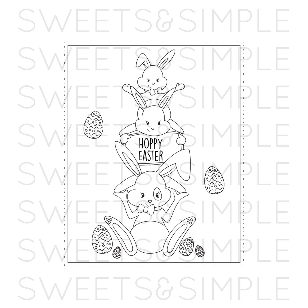 Easter Coloring Page, Easter Coloring Sheet, Bunny, Bunnies, Spring ...