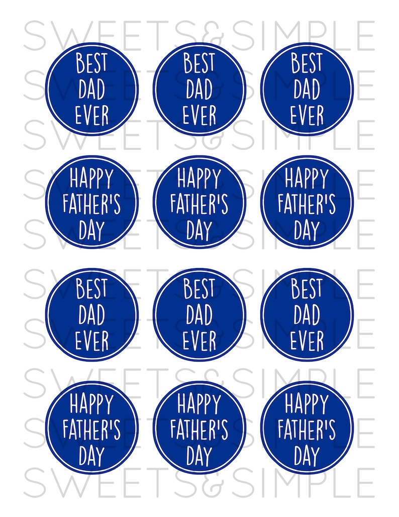 Father's Day Cupcake Toppers, Best Dad Ever Cupcake Topper, Cupcake ...