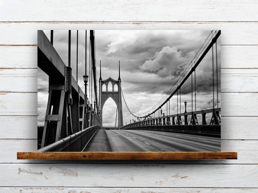 St John's Bridge - Portland Oregon B&W Photography, Pacific Northwest ...
