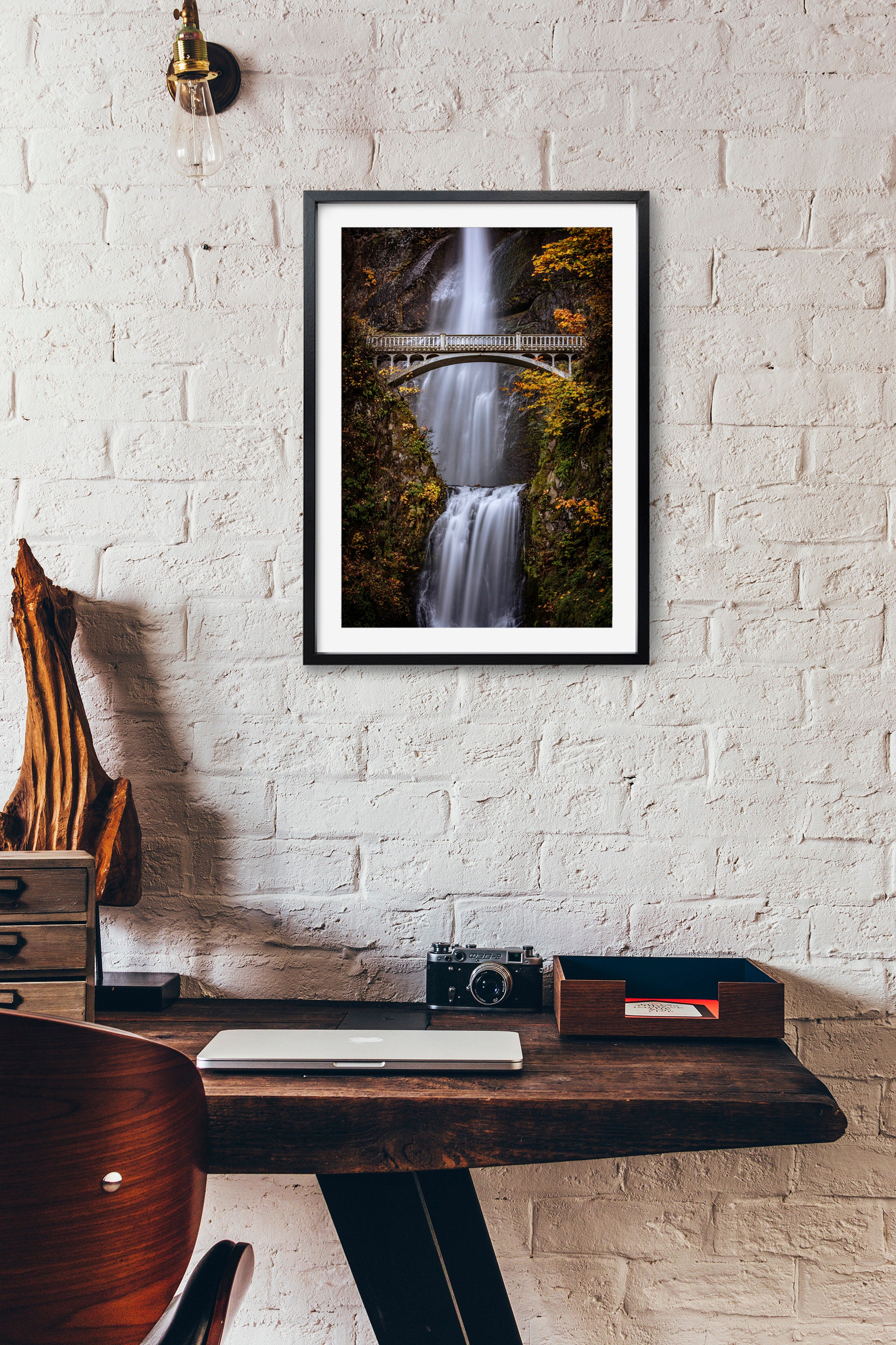 Multnomah Falls Bridge Color Waterfall Photography Pacific | Etsy