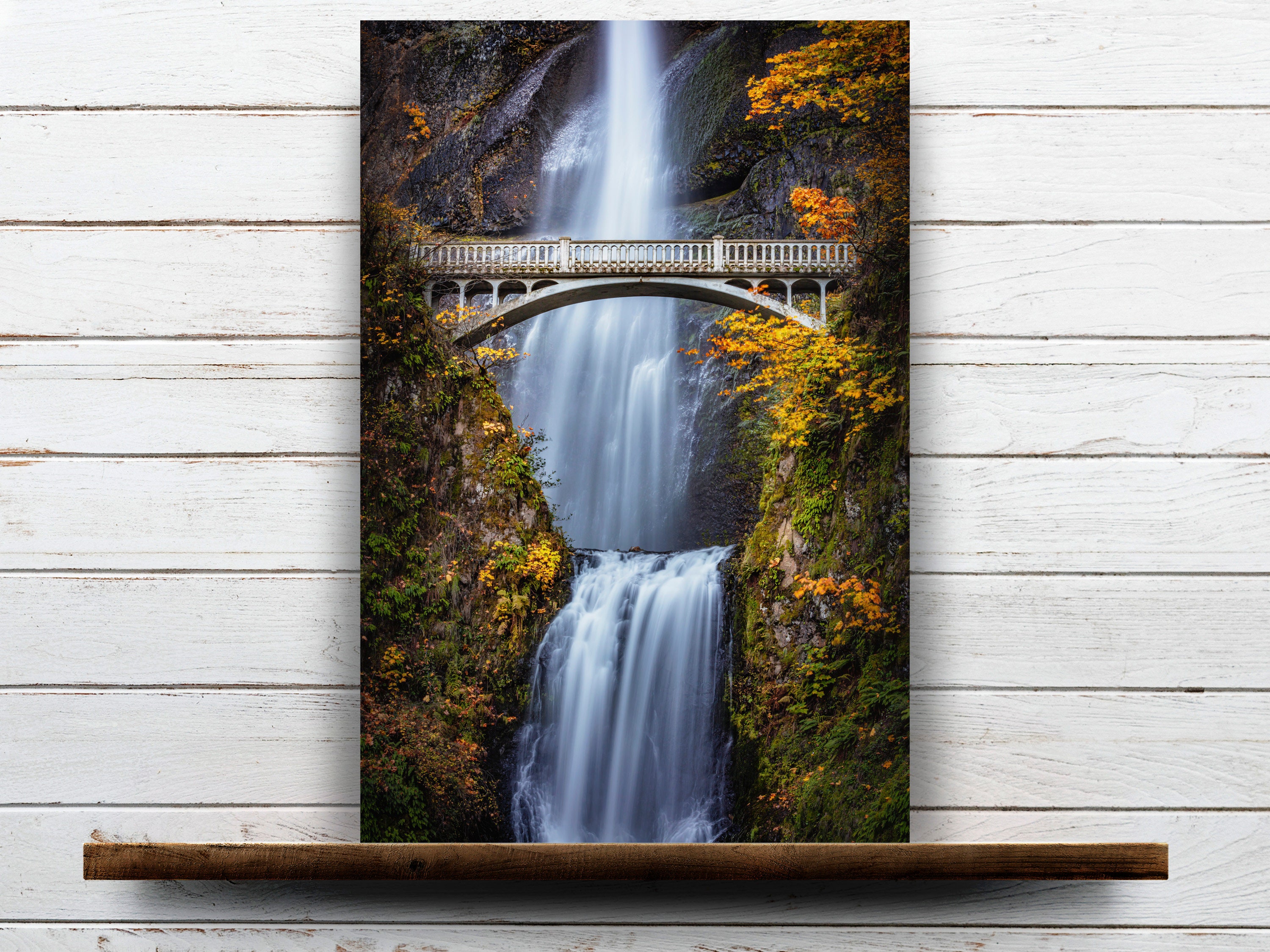 Multnomah Falls Bridge Color Waterfall Photography Pacific | Etsy