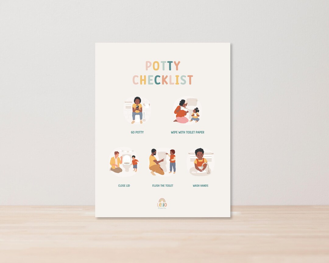 Potty Training Checklist Printable, Kids, Toddler Toilet Training ...