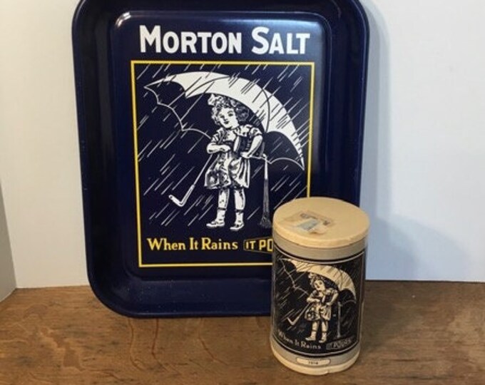 1960s Morton Salt Tray and 1914 Reproduction Cardboard Carton - Etsy