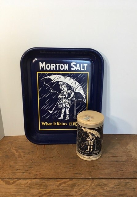 1960s Morton Salt Tray and 1914 Reproduction Cardboard Carton - Etsy