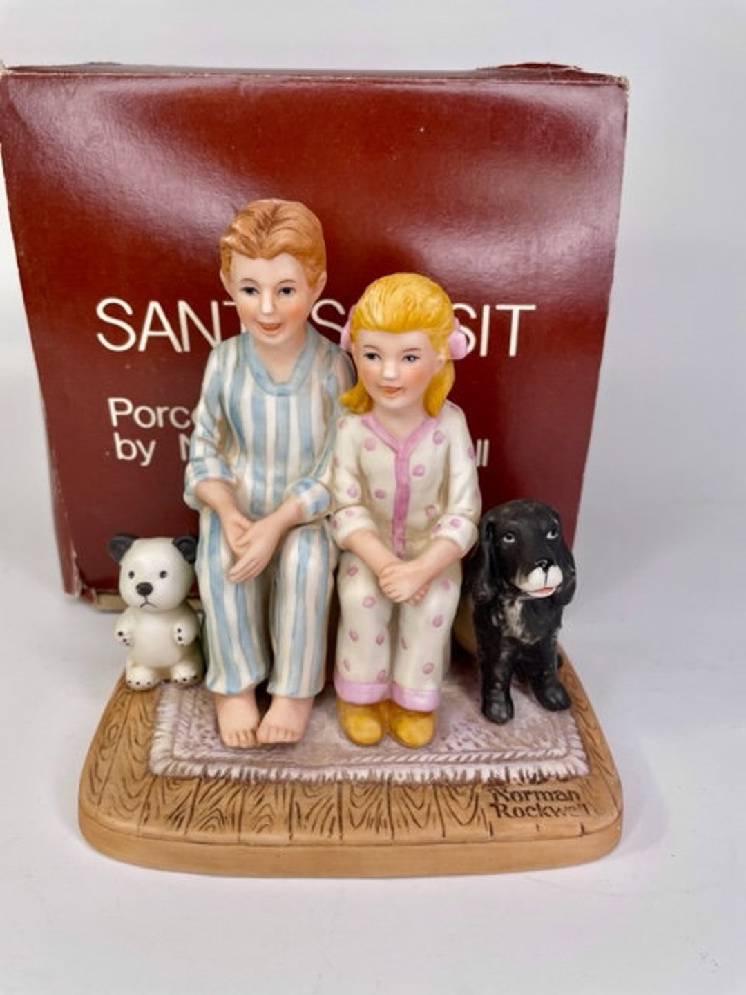 1982 Santa's Visit/norman Rockwell/porcelain Figurine - Etsy
