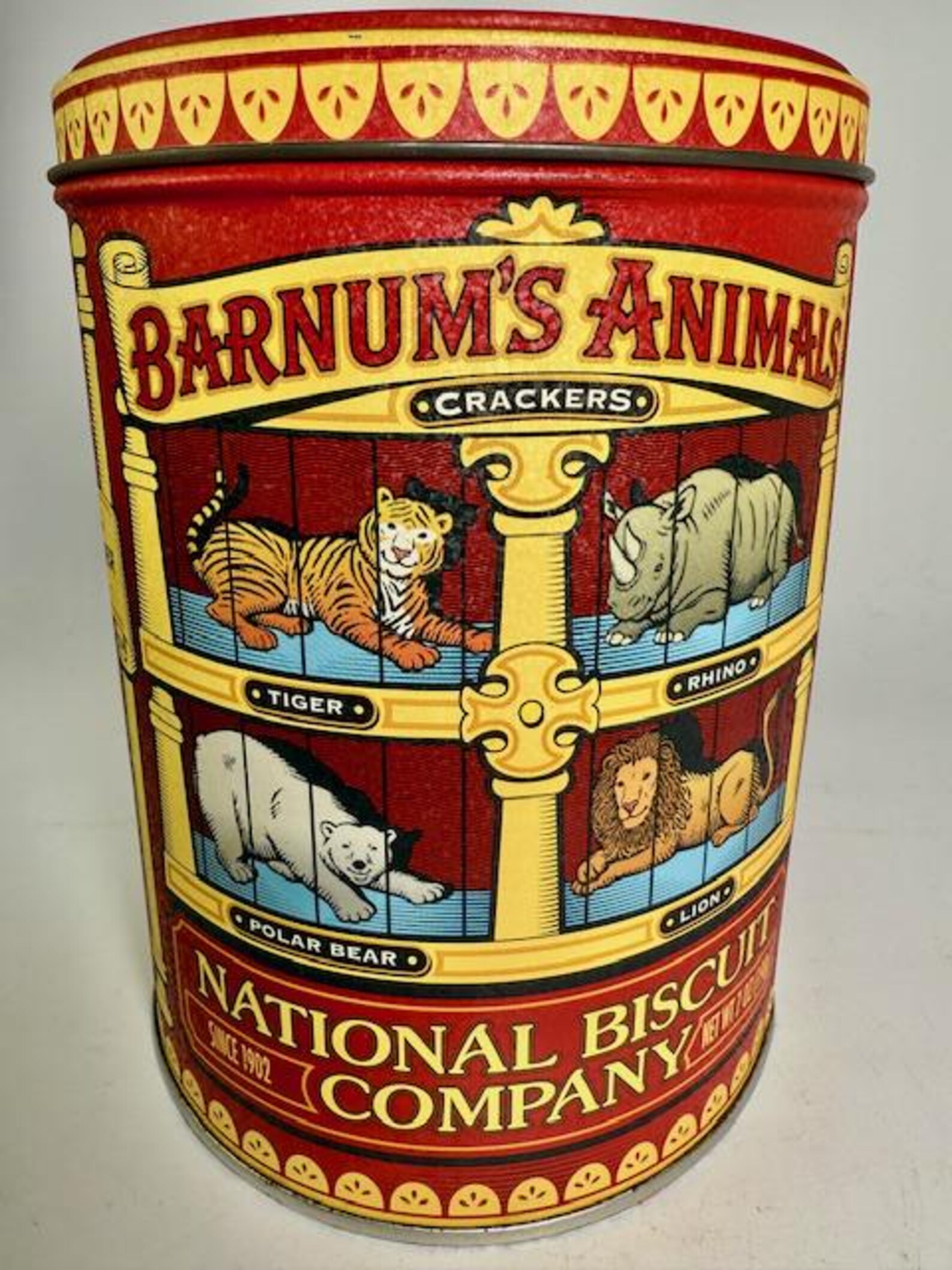 2002 Barnum's Animals Round Tin/discontinued Logo/nabisco's Animal ...