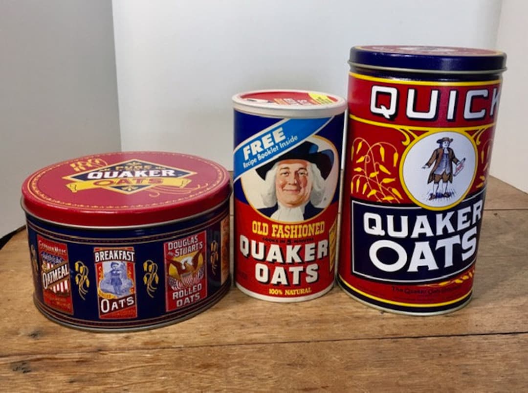 1990s Quaker Oats Tins Trio/ Quaker Mascot - Etsy