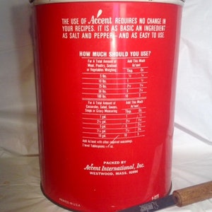 1963 Accent Food Enhancer/the BIG Economy Size/meat Additive/kitchen ...