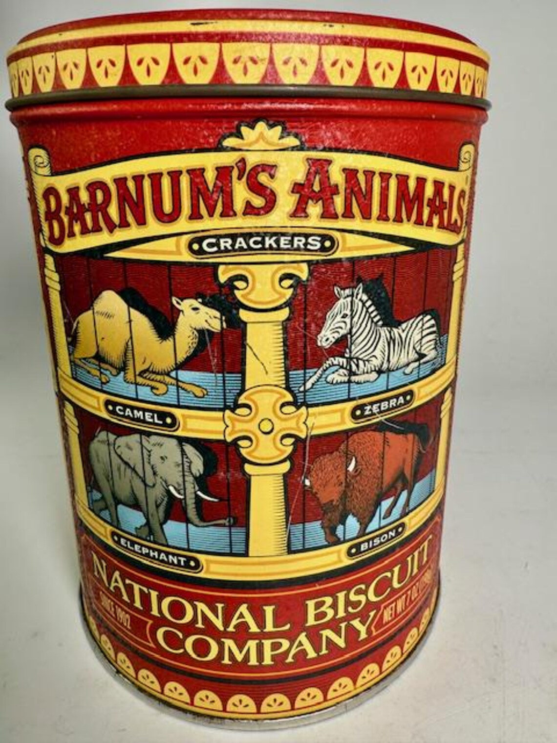 2002 Barnum's Animals Round Tin/discontinued Logo/nabisco's Animal ...
