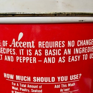 1963 Accent Food Enhancer/the BIG Economy Size/meat Additive/kitchen ...
