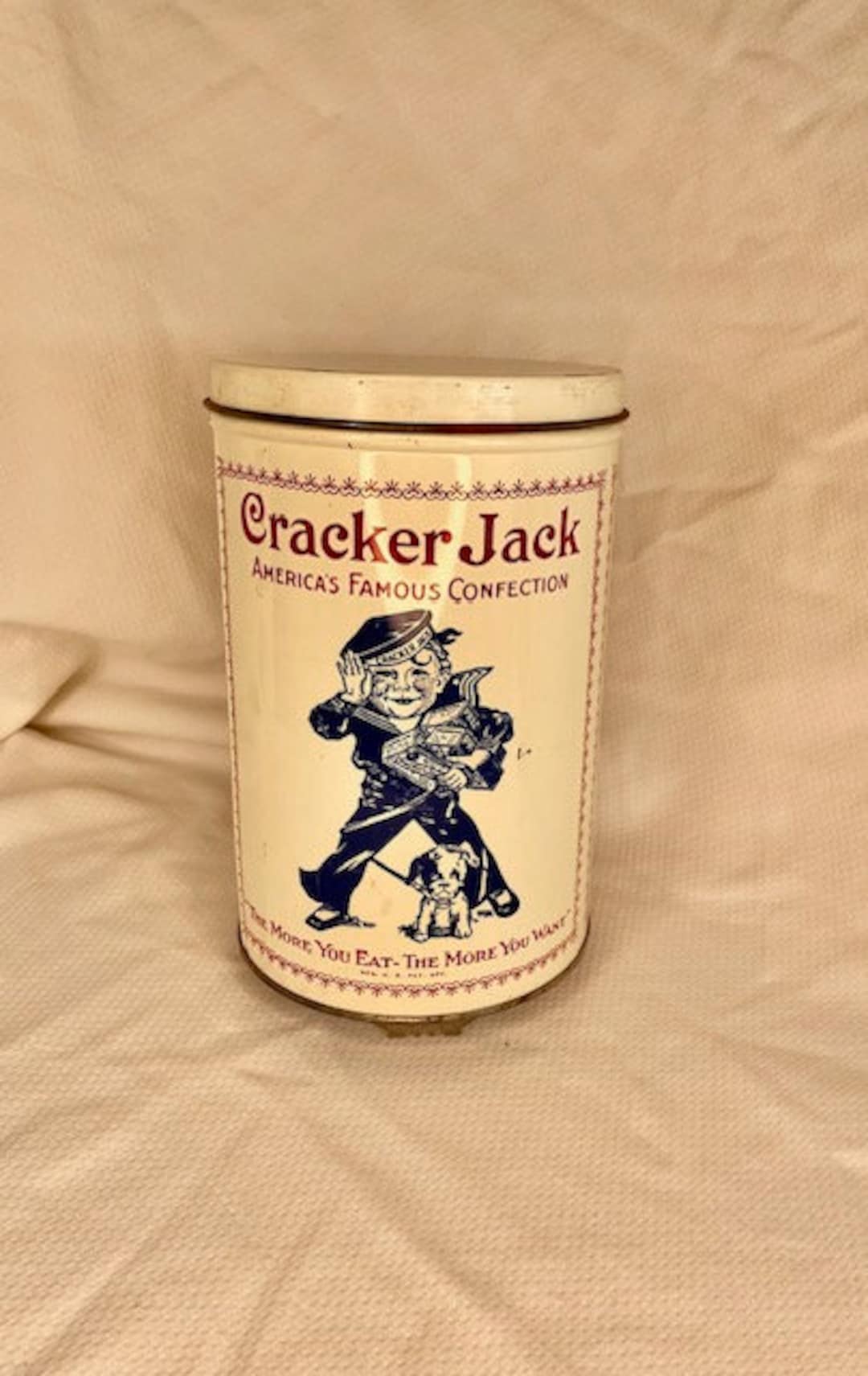 1980 Borden Cracker Jack Tin/candied Popcorn Peanuts/americana ...