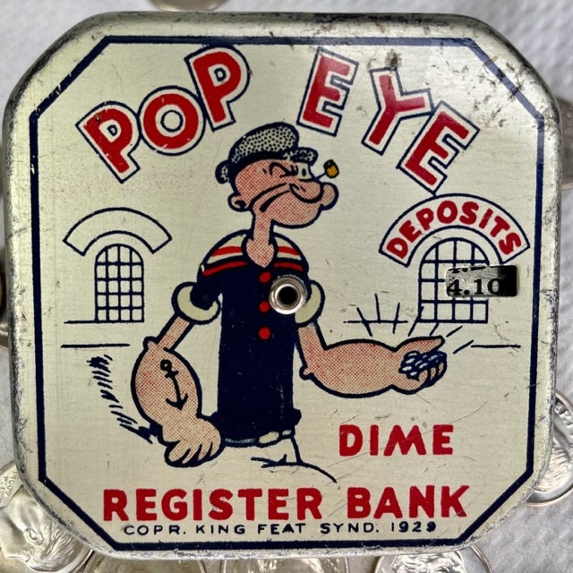 Very Rare 1929 Popeye Dime Register Bank/popeye the Sailor Man - Etsy