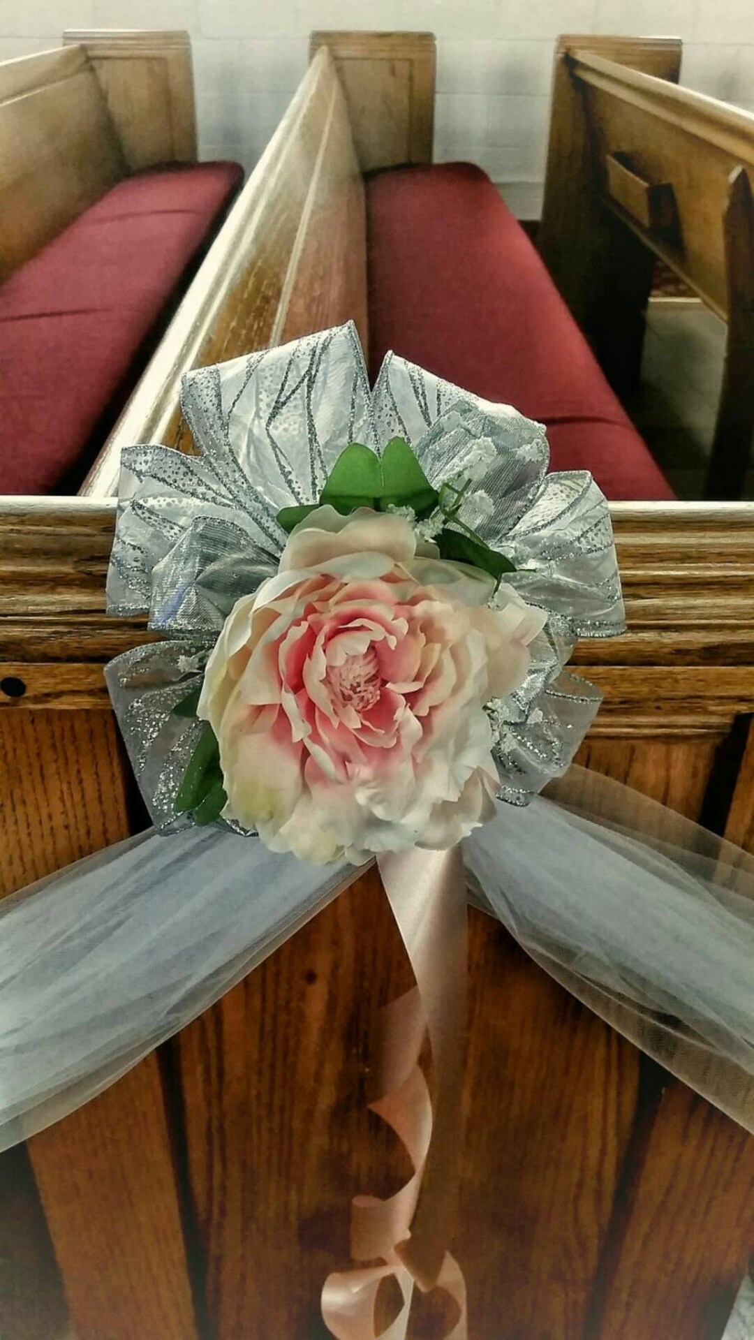 Peach Peony Pew Bows - Etsy