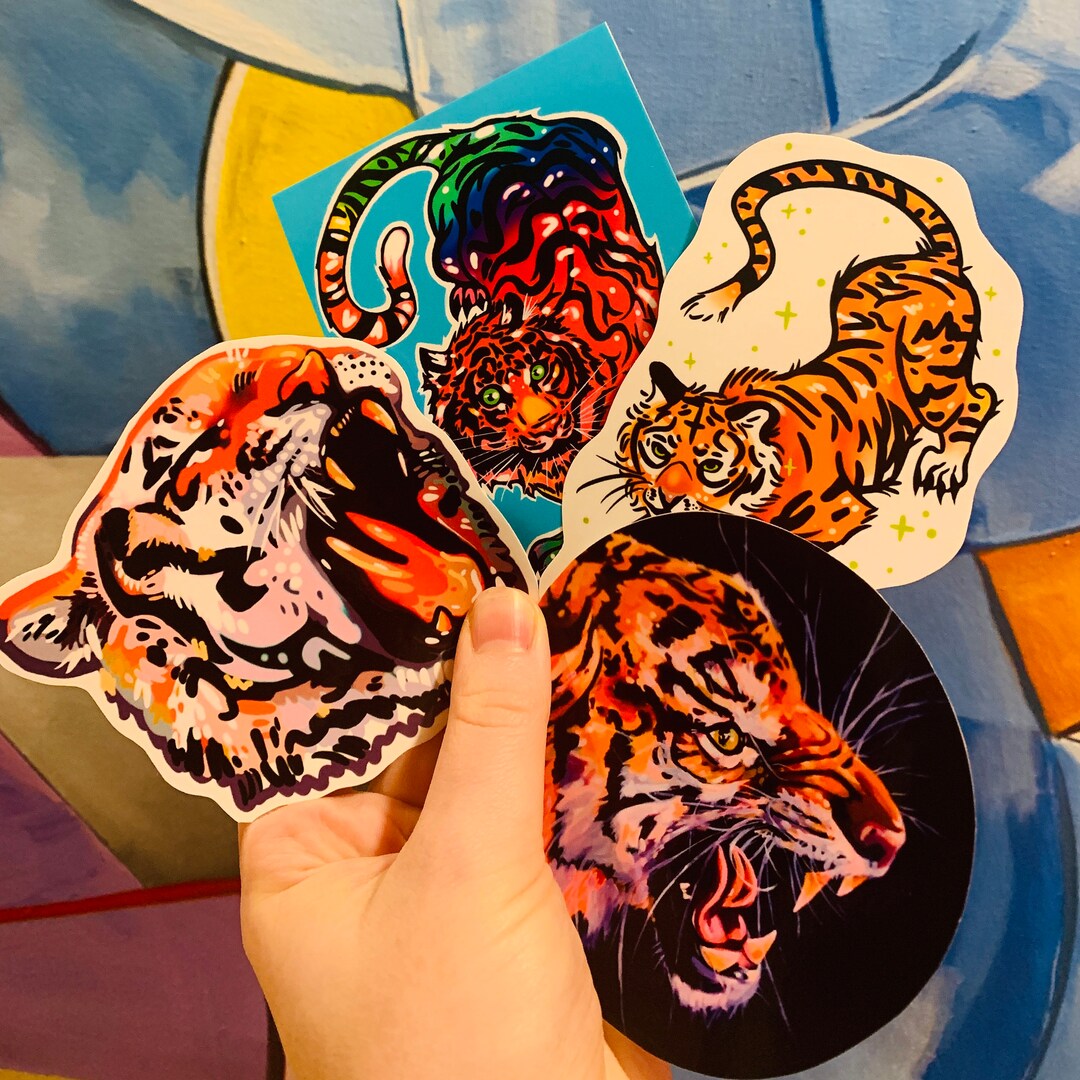 Tiger Sticker Pack - Etsy
