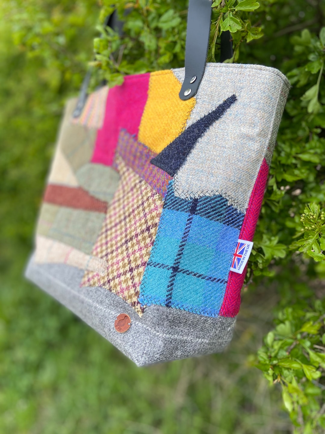 Patchwork Tweed Bag, Tweed Tote - Etsy