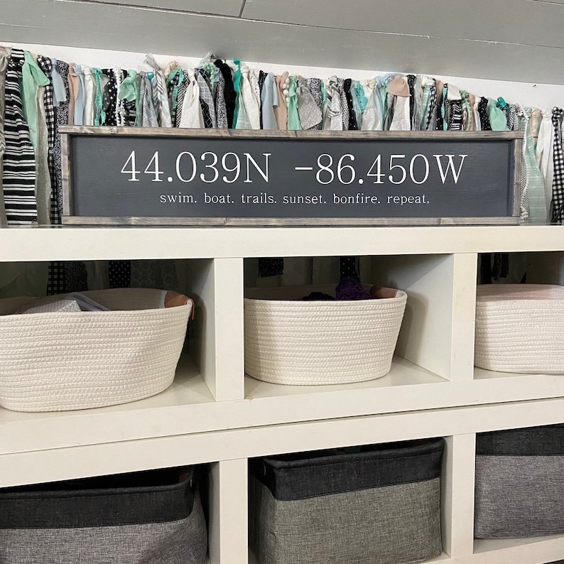 Coordinates. Above Over the Bed Sign Master Bedroom Wall | Etsy